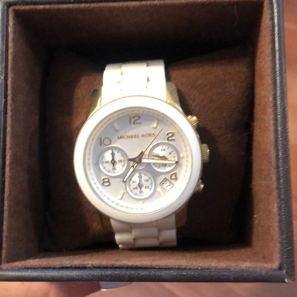 Michael Kors | Jewelry | Michael Kors White Watch | Poshmark